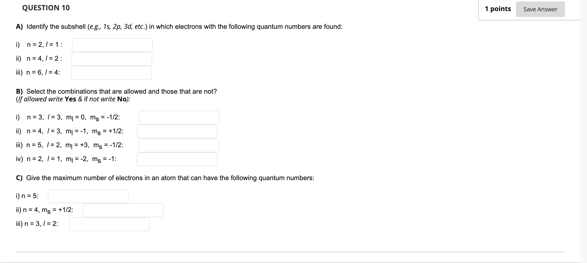 Solved Question 10 1 Points Save Answer A Identify The 
