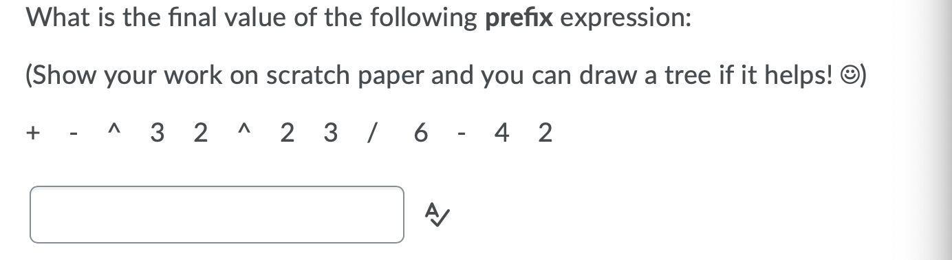 Solved What is the final value of the following prefix | Chegg.com
