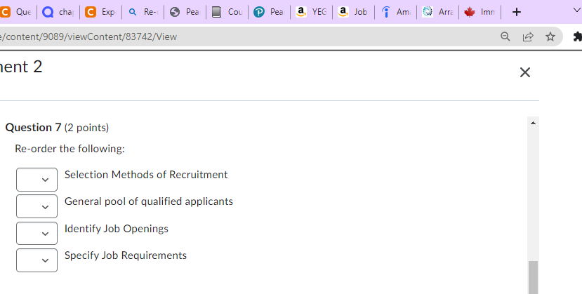 Solved Question 7 (2 points) Re-order the following: | Chegg.com