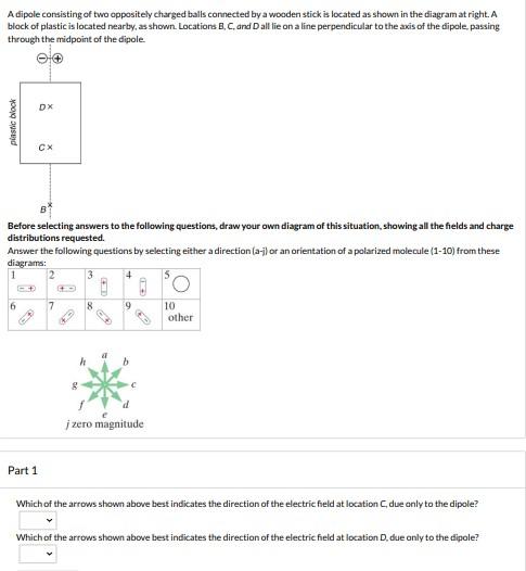 Solved A dipole consisting of two oppositely charged balls | Chegg.com