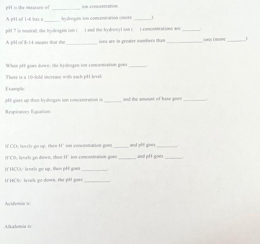 Solved pH is the measure of ion concentration A pH of 1-6 | Chegg.com