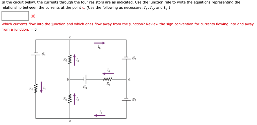 Solved In the circuit below, the currents through the four | Chegg.com