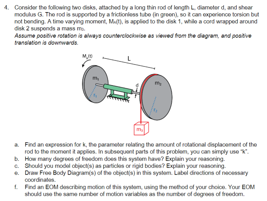 Solved Consider the following two disks, attached by a long | Chegg.com