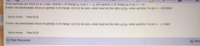 Solved Three particles are fixed on an x axis. Particle 1 of | Chegg.com