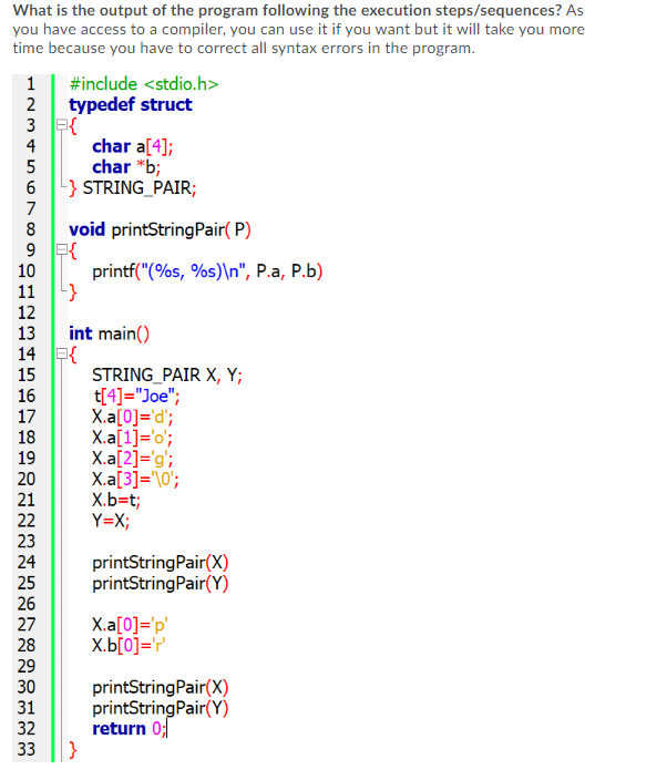 Solved NM N 00 What is the output of the program following | Chegg.com
