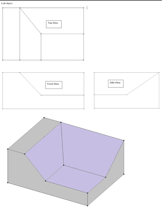 Solved Please draw the side view for the right side object | Chegg.com
