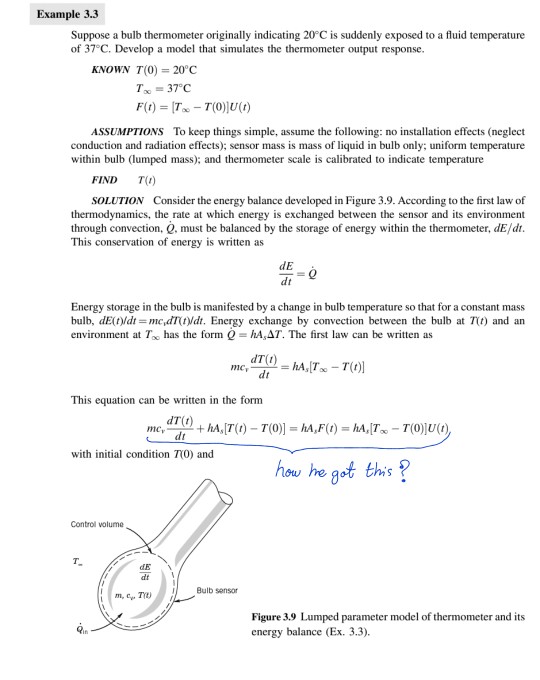 Solved Example 33 Suppose a bulb thermometer originally | Chegg.com