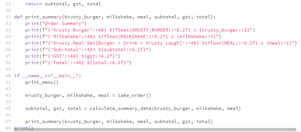 Solved def take_order(): print("") krusty_burger = | Chegg.com