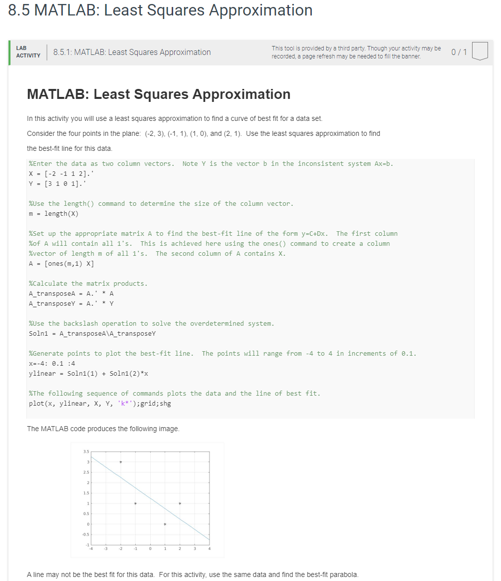 Solved Applied Linear Algebra, MatLab: I can not figure out | Chegg.com