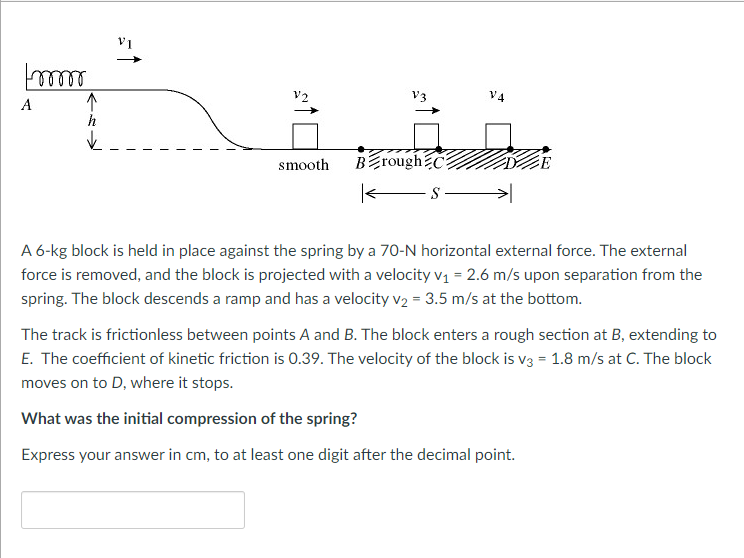 Solved A 6-kg block is held in place against the spring by a | Chegg.com