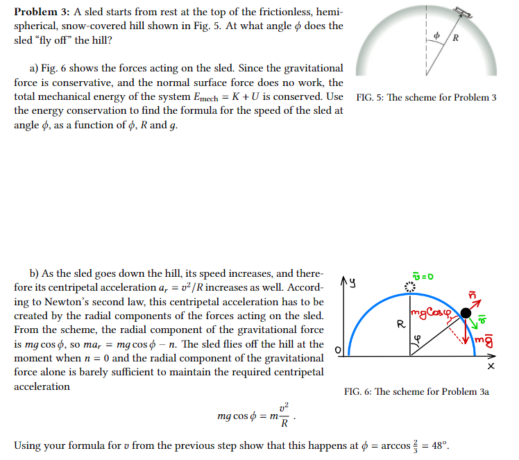 Solved Problem 3: A sled starts from rest at the top of the | Chegg.com