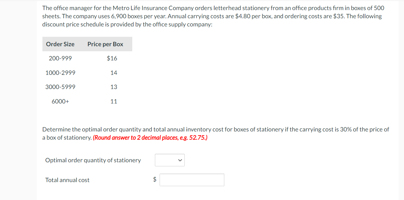 Solved The office manager for the Metro Life Insurance | Chegg.com