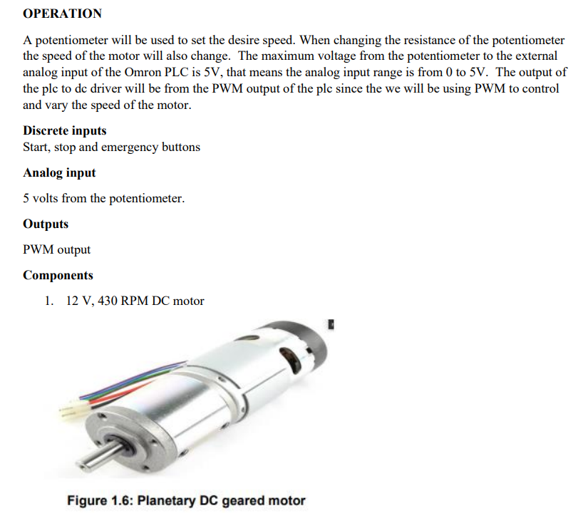 DC motor speed control using OMRON PLC Develop a | Chegg.com