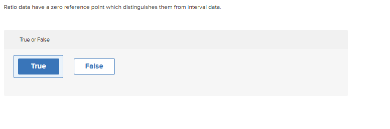 Solved Ratio data have a zero reference point which | Chegg.com