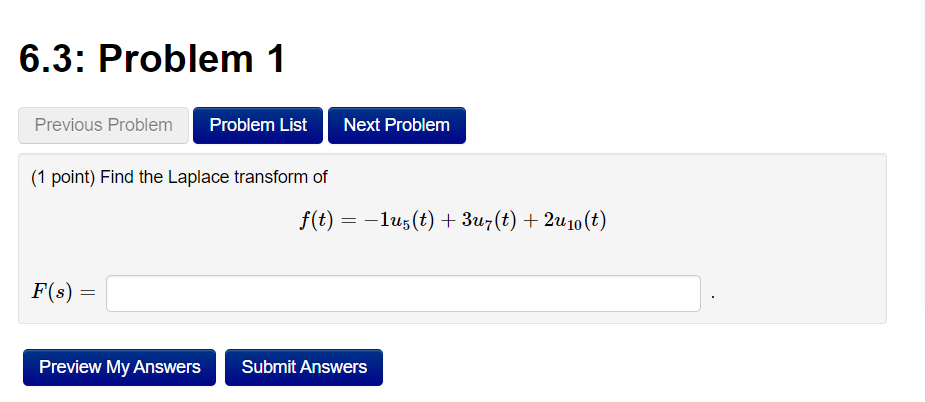 Solved 1 Point Find The Laplace Transform Of