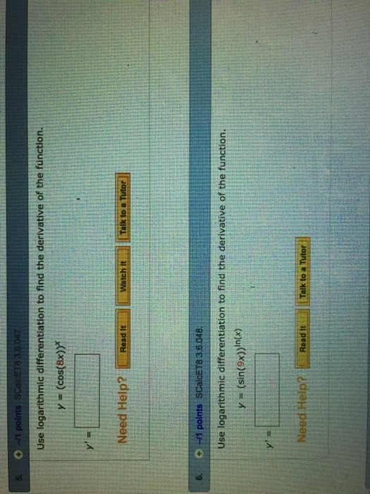 Solved Use logarithmic differentiation to find the | Chegg.com