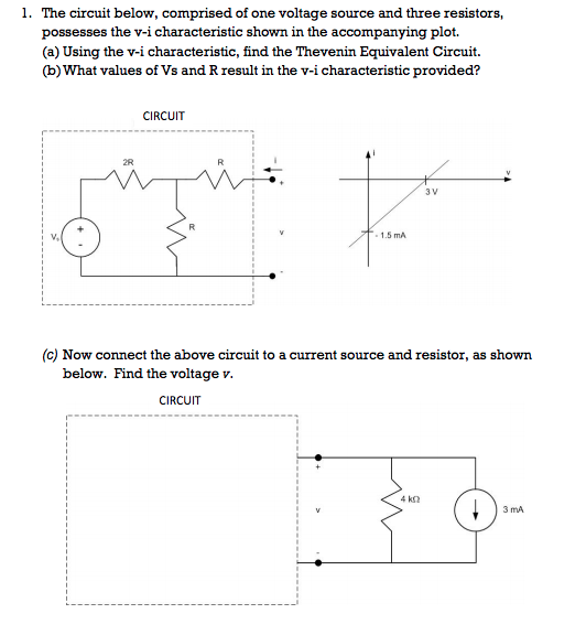 Solved 1. The circuit below, comprised of one voltage source | Chegg.com