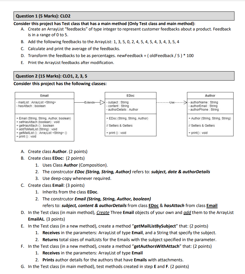 Solved Question 1 (5 Marks): CLO2 Consider this project has | Chegg.com