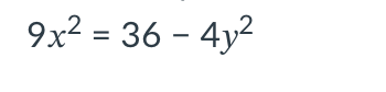 Solved find the vertices 9x2=36-4y2 | Chegg.com