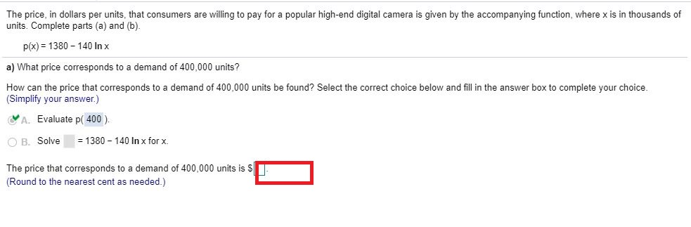 Solved The price in dollars per units, that consumers are | Chegg.com