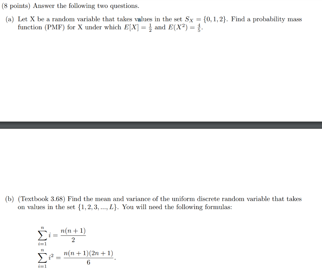 Solved 8 points) Answer the following two questions. (a) Let | Chegg.com