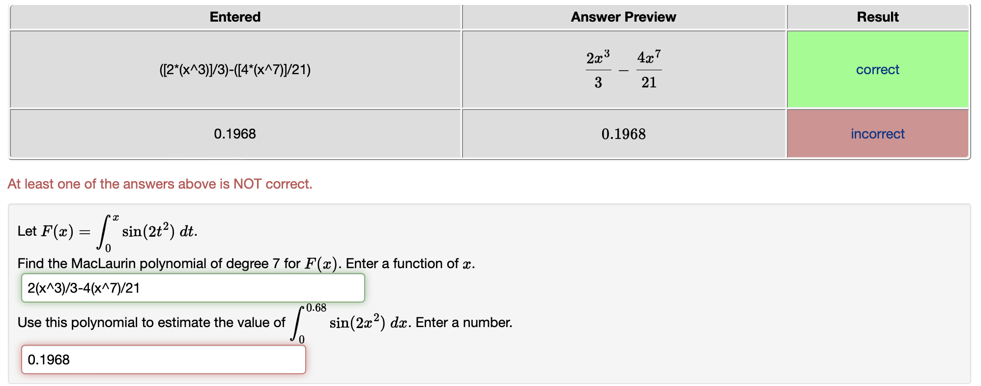 Solved At least one of the answers above is NOT correct. Let | Chegg.com