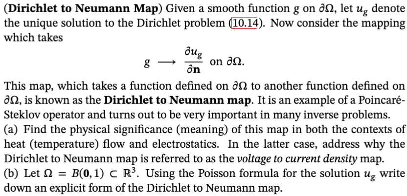 Solved (Dirichlet to Neumann Map) Given a smooth function g | Chegg.com