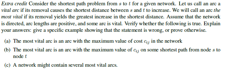 Solved Extra credit Consider the shortest path problem from | Chegg.com