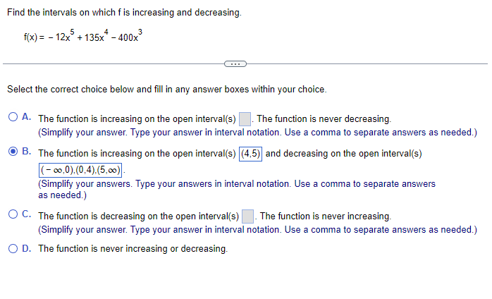 Solved Find the intervals on which f is increasing and | Chegg.com