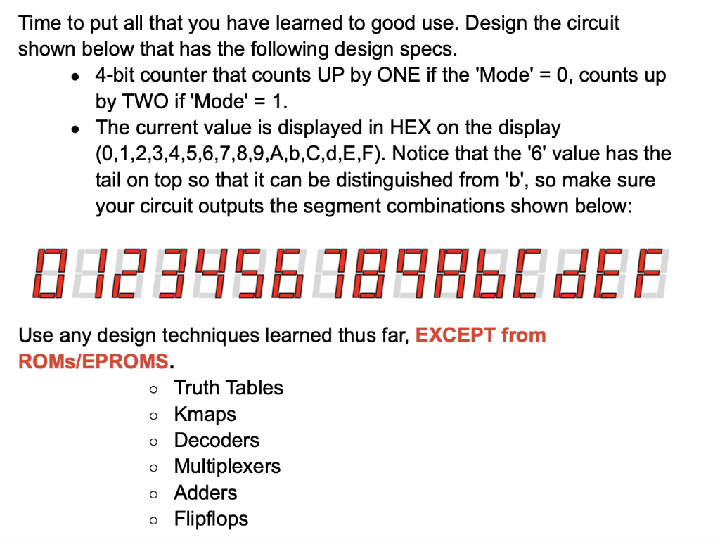Solved = Time to put all that you have learned to good use. | Chegg.com