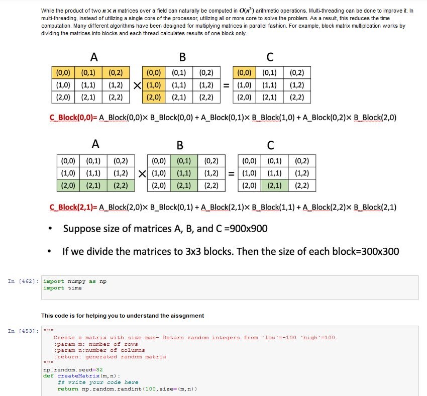 Solved Matrix multiplication is one of the most fundamental | Chegg.com