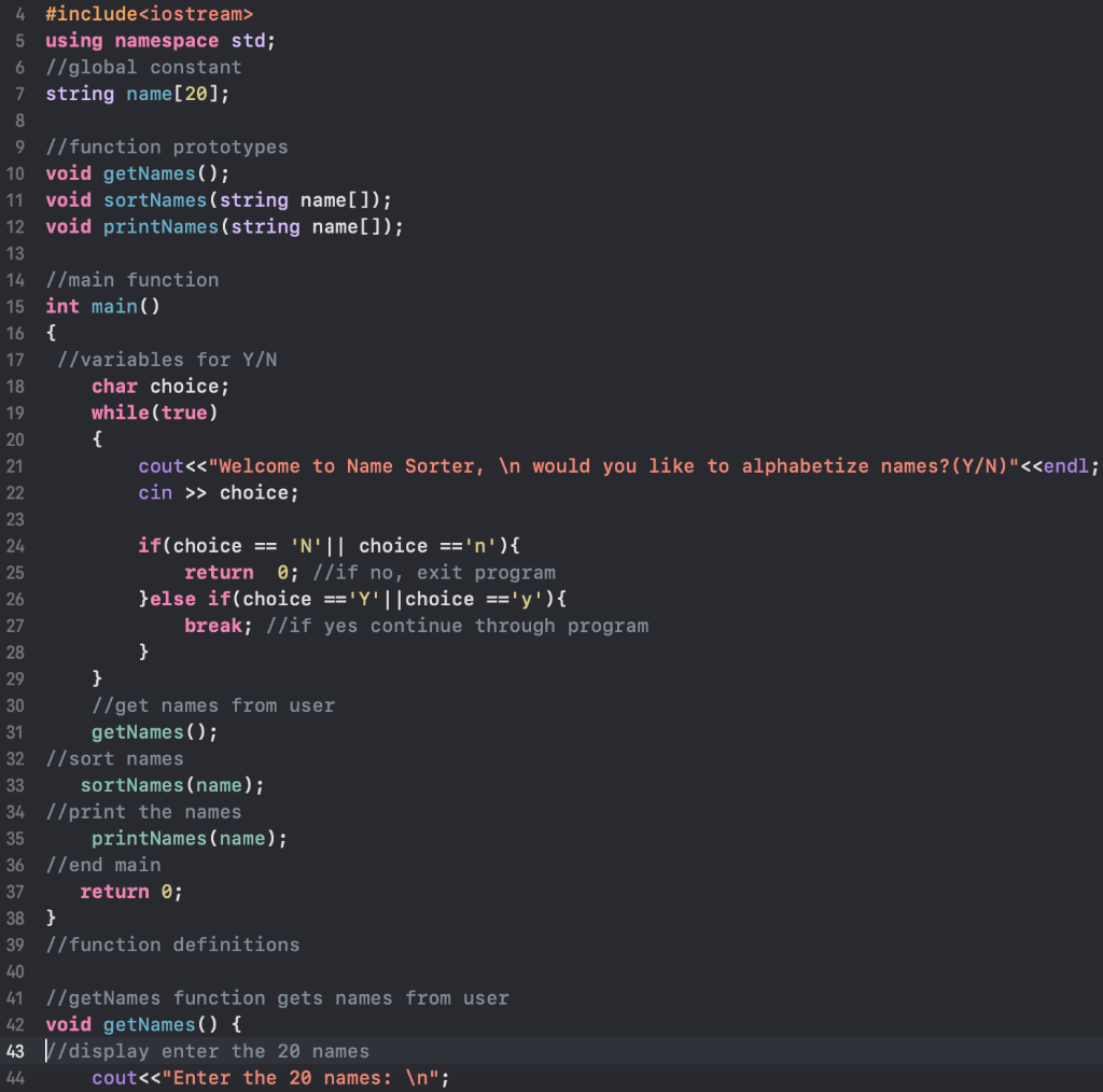 Solved 4 #include 5 using namespace std; 6 //global constant | Chegg.com