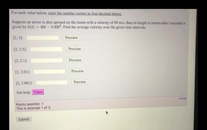 Solved For each value below, enter the number correct to | Chegg.com