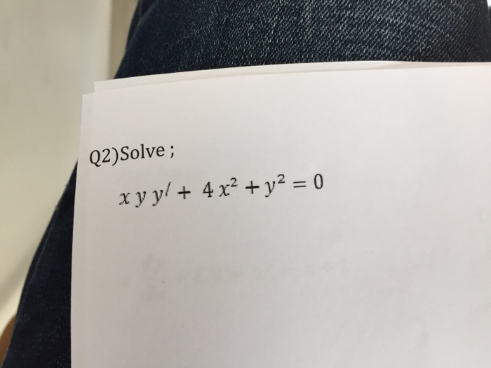 Solved Solve; x y y' + 4 x^2 + y^2 = 0 | Chegg.com