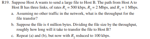 Solved 219. Suppose Host A wants to send a large file to | Chegg.com