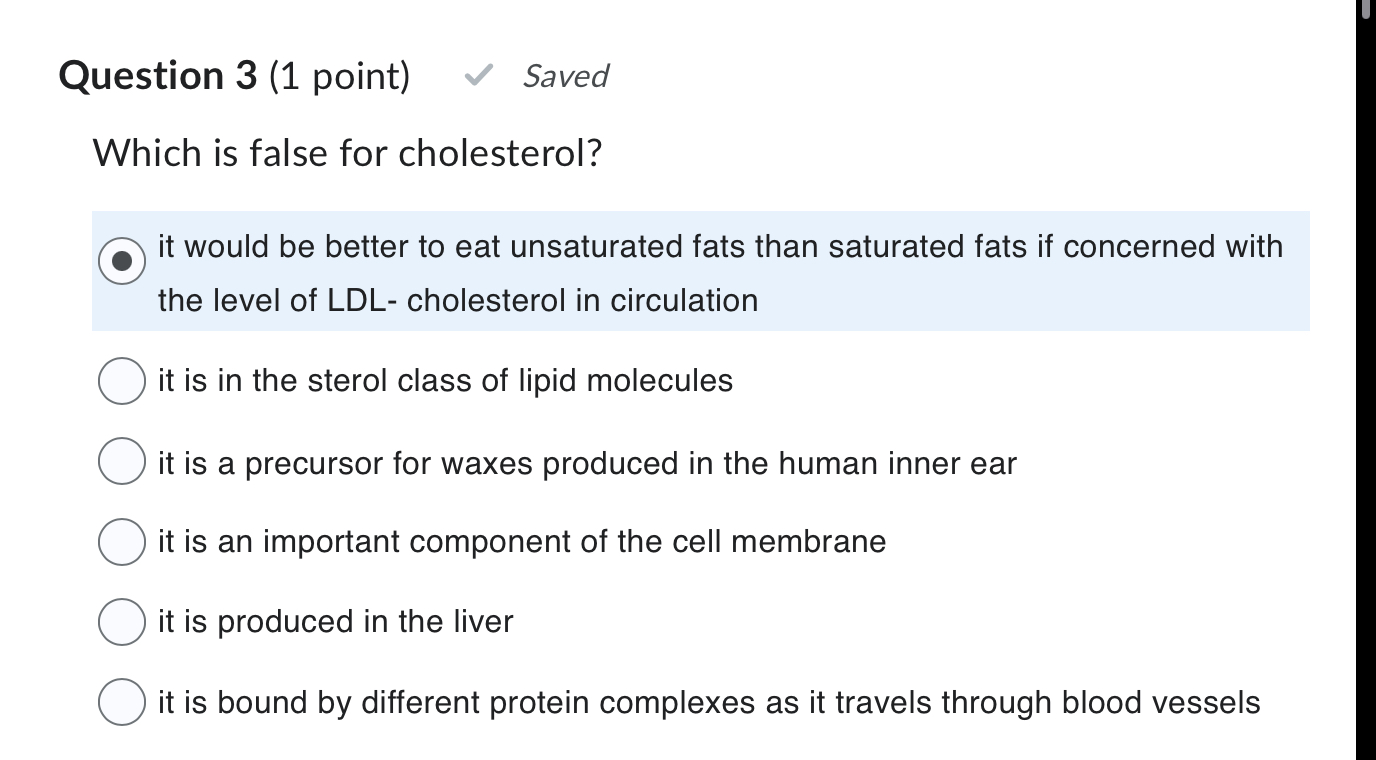 Solved Question 3 (1 ﻿point)Which is false for | Chegg.com