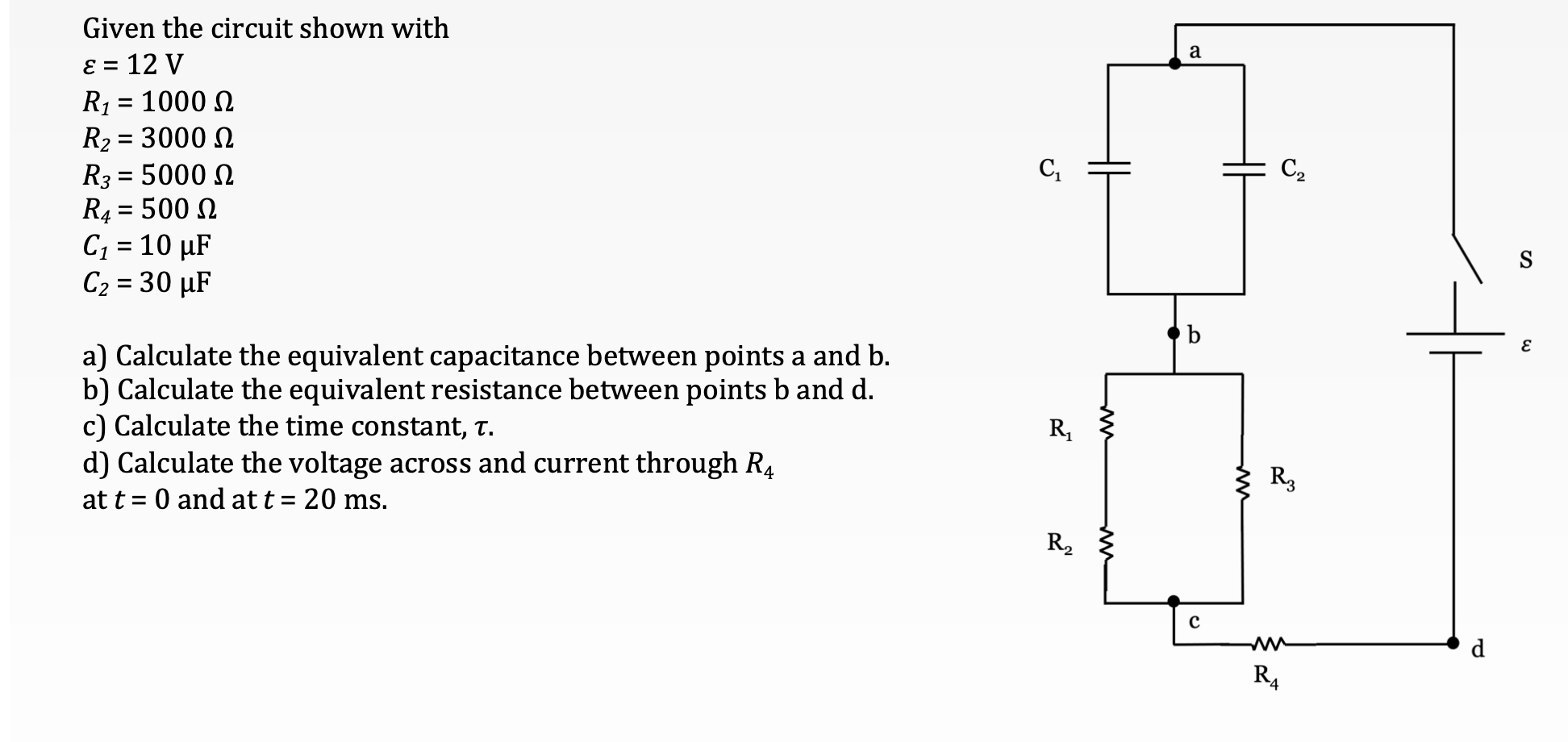 Solved Given the circuit shown with ε=12 | Chegg.com