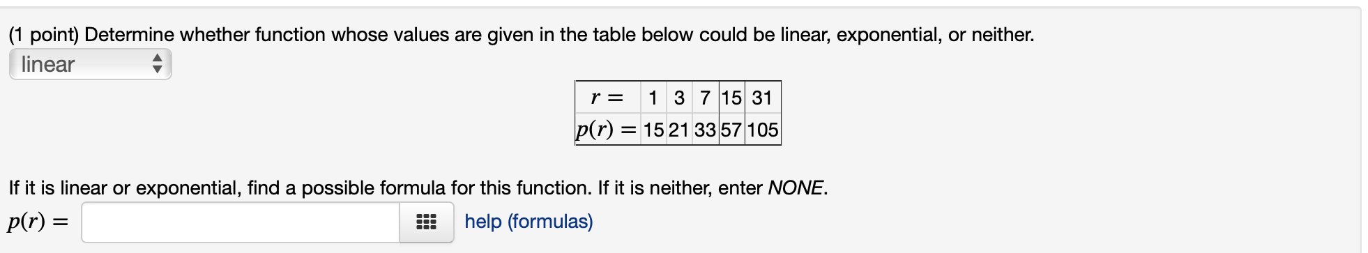 Solved (1 point) Determine whether function whose values are | Chegg.com Solved (1 point) Determine whether function whose values are | Chegg.com