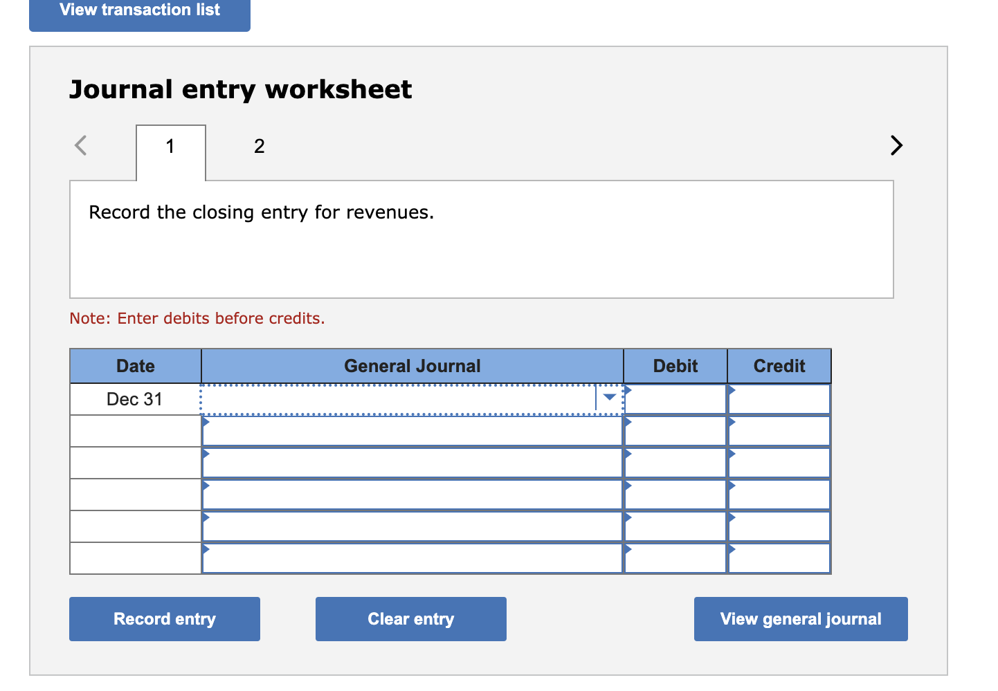 Solved Journal entry worksheet Record the closing entry for | Chegg.com