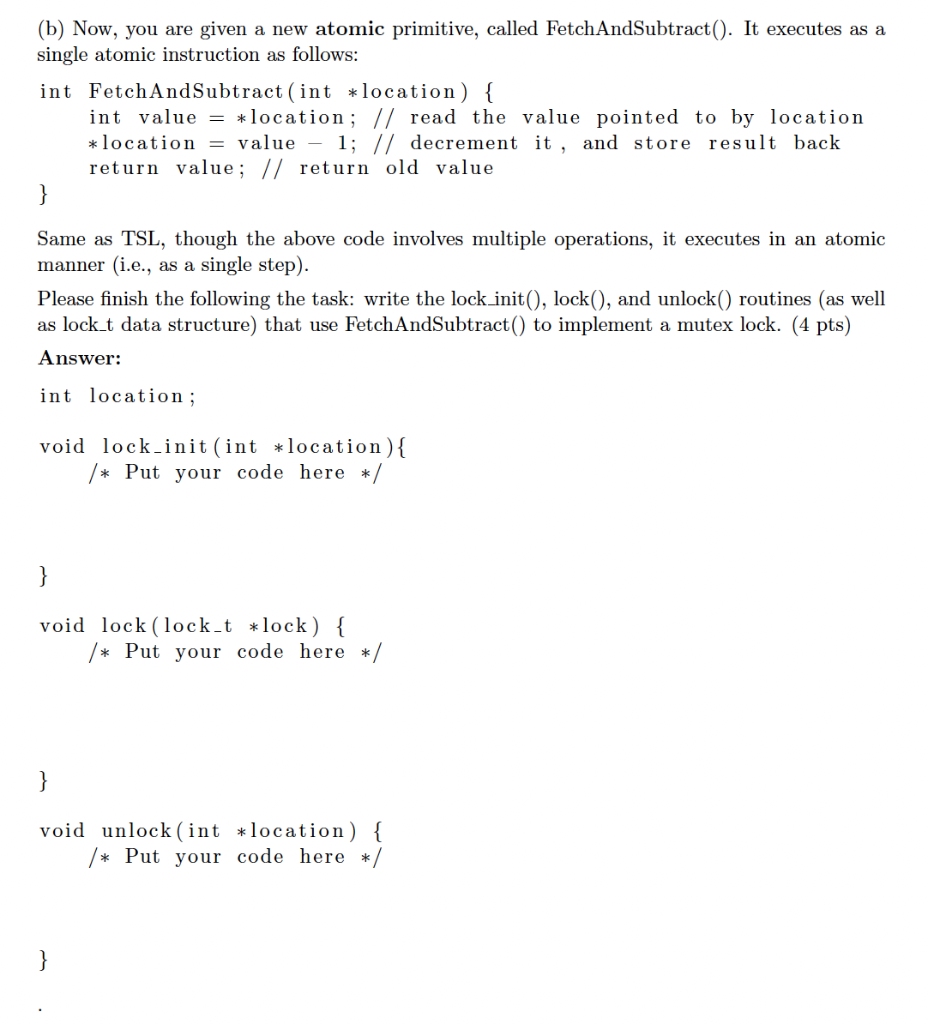 Solved 4. (18 points) Concurrency - Lock and Deadlock!!. (a) | Chegg.com