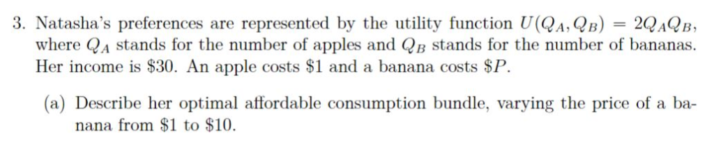 Solved 3. Natasha's preferences are represented by the | Chegg.com