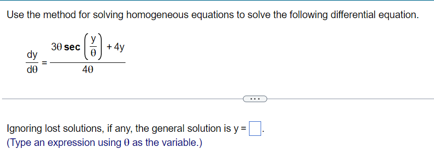 Solved Use the method for solving homogeneous equations to | Chegg.com