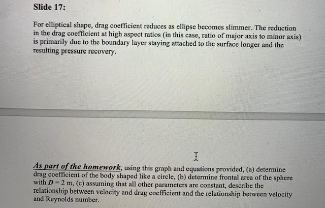 Solved Slide 17: For elliptical shape, drag coefficient | Chegg.com