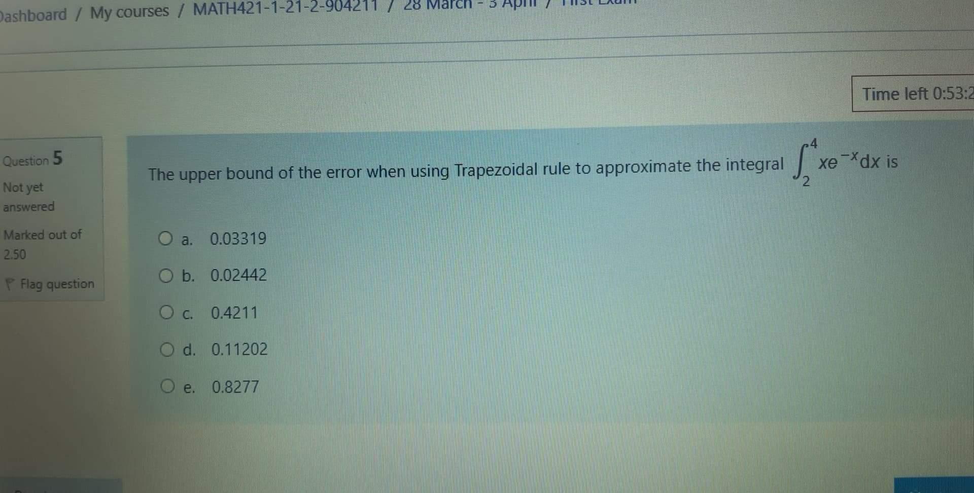 Solved Dashboard / My courses / MATH421-1-21-2-904211 / 28 | Chegg.com