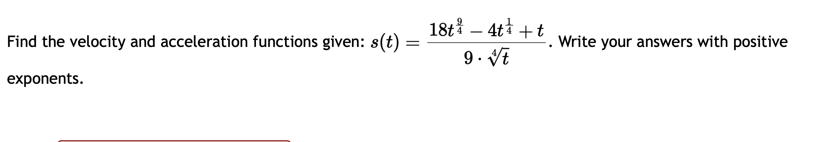 Solved Find the velocity and acceleration functions given: | Chegg.com
