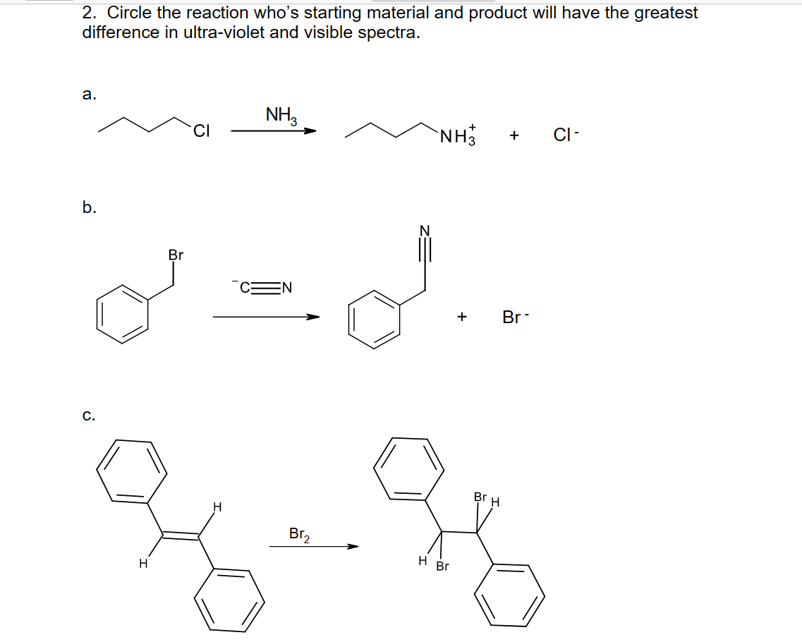 Solved 2. Circle the reaction who's starting material and | Chegg.com