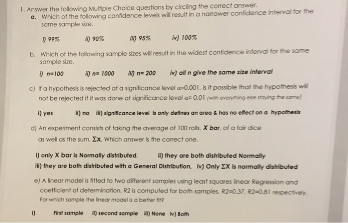 Solved Answer the following Multiple Choice questions by | Chegg.com