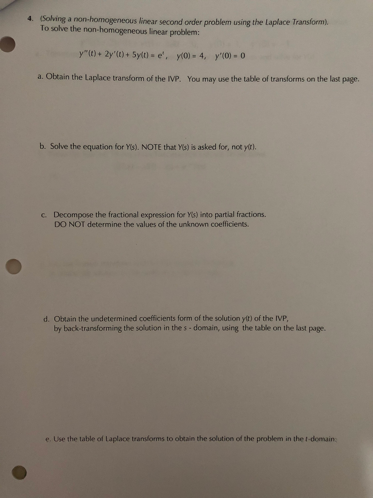Solved (Solving a non-homogeneous linear second order | Chegg.com