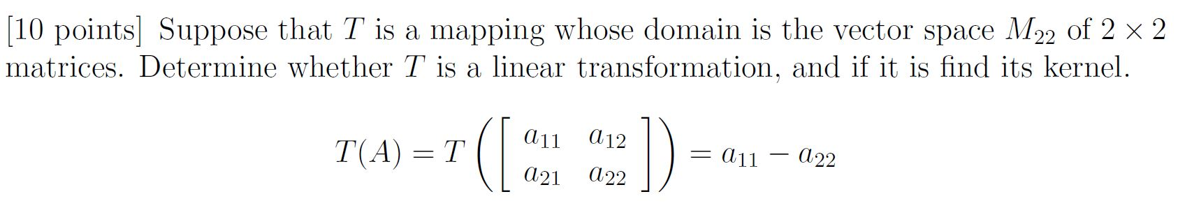 Solved (10 points] Suppose that T is a mapping whose domain | Chegg.com