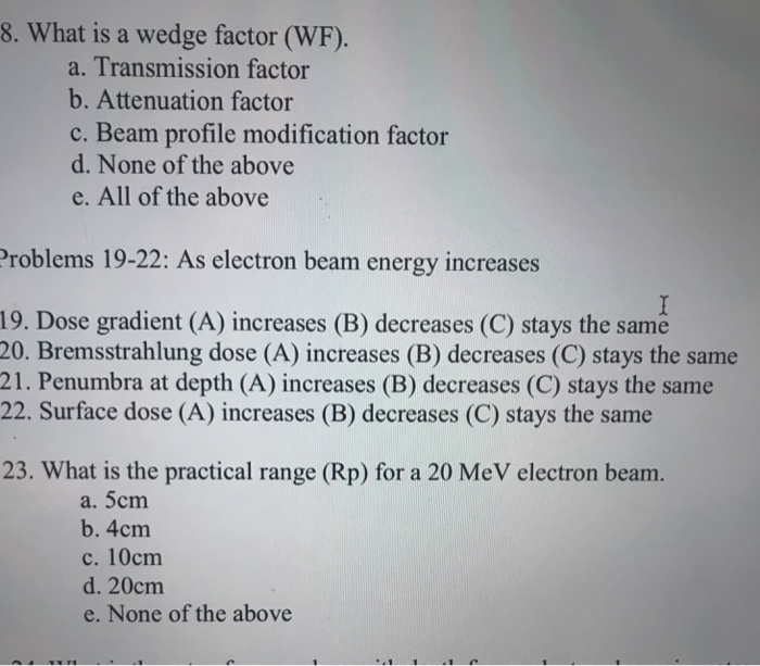 Solved 8. What is a wedge factor (WF). a. Transmission | Chegg.com